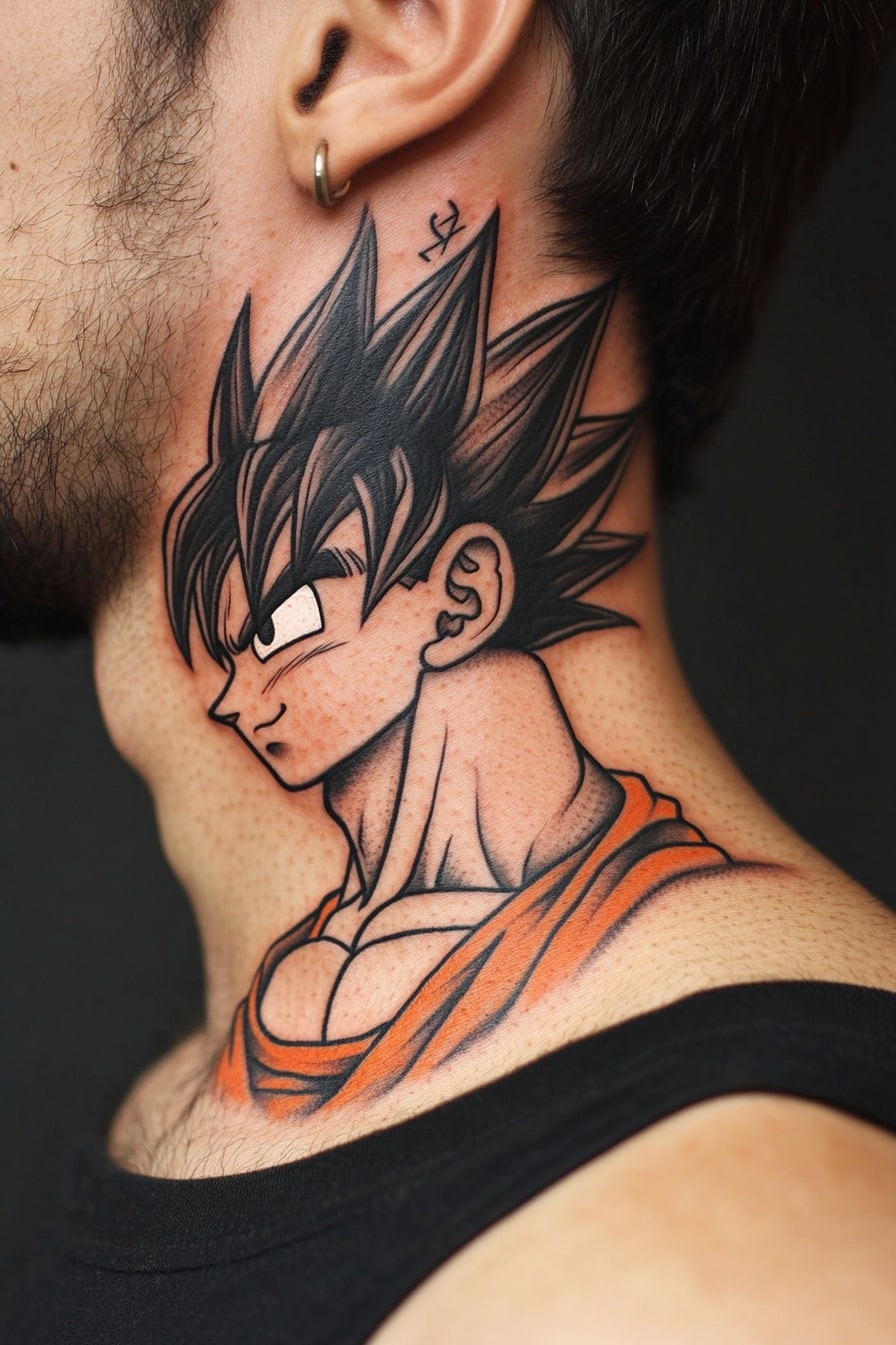 10 Epic Side Neck Anime Character Tattoos | InkTattooz