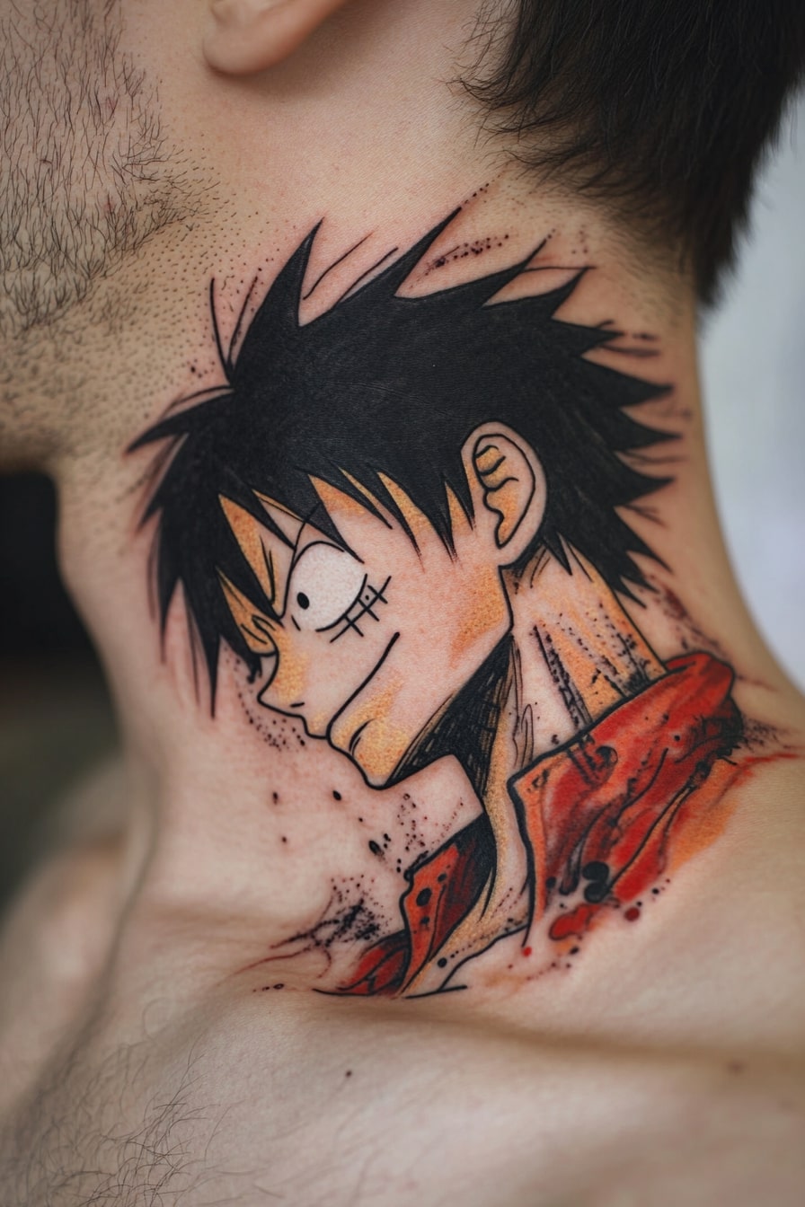 10 Epic Side Neck Anime Character Tattoos | InkTattooz