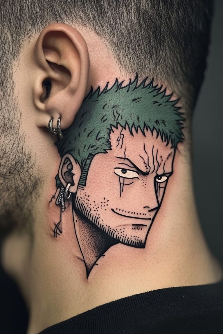 10 Epic Side Neck Anime Character Tattoos | InkTattooz